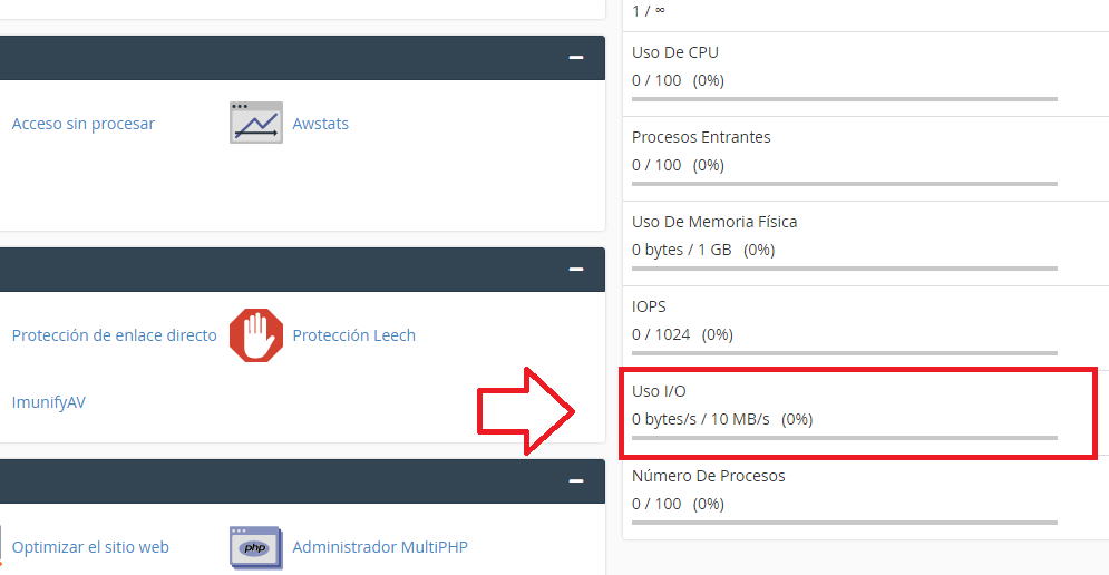 Qué es I/O en mi hosting – WNPower Help